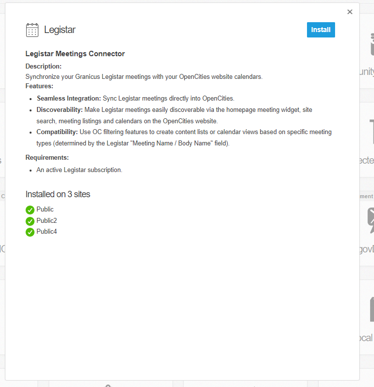 About the Legistar Integration – OpenCities