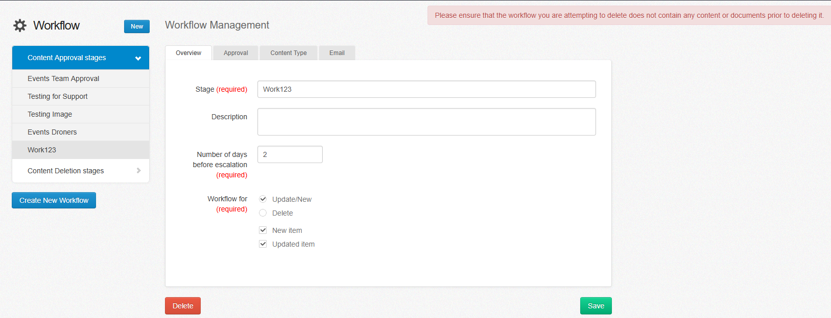 Edit or Delete a Workflow – OpenCities