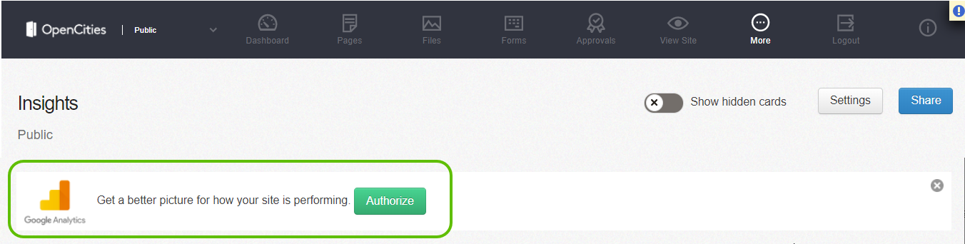 Set Up the Insights Dashboard – OpenCities