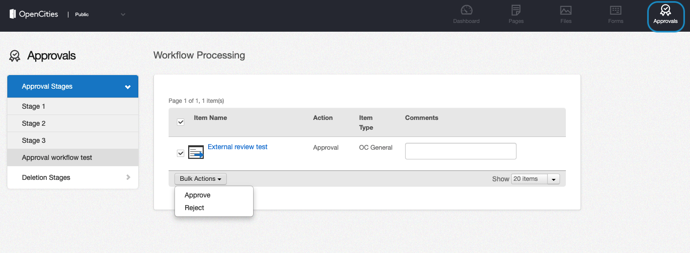 Action Content in a Workflow – OpenCities