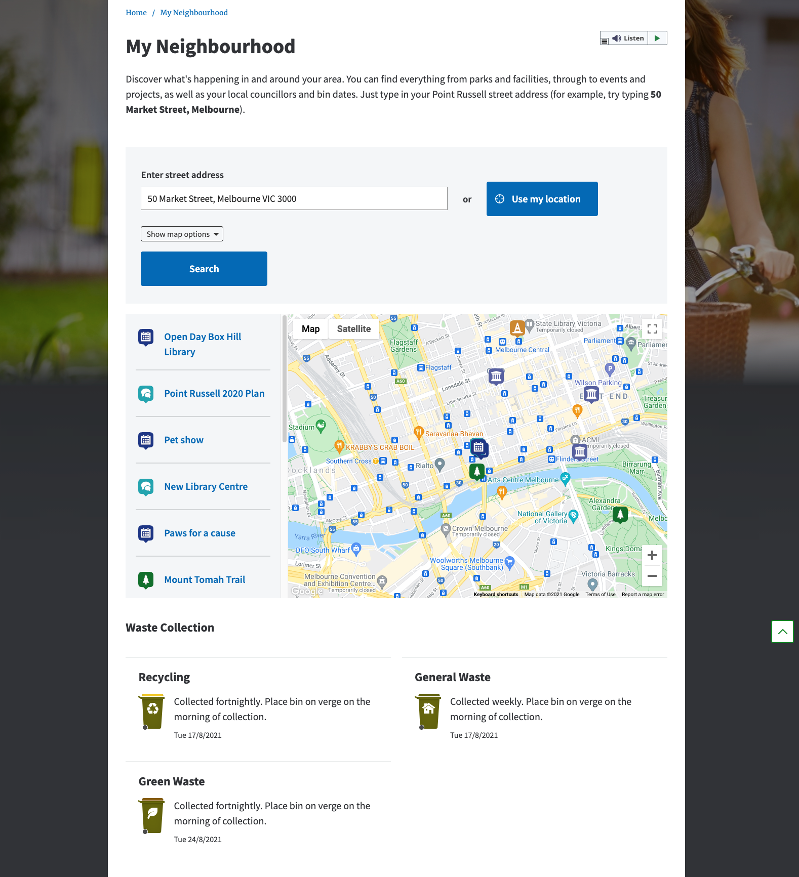 Set Up Waste Collection Details – OpenCities