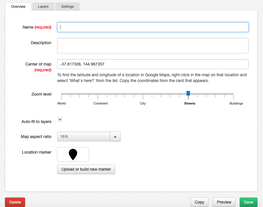 Create or Update a Map – OpenCities