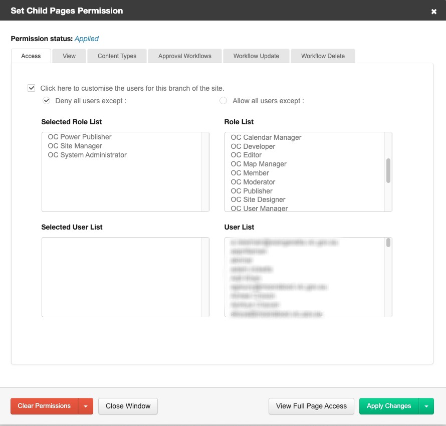 Using Page Permissions – OpenCities