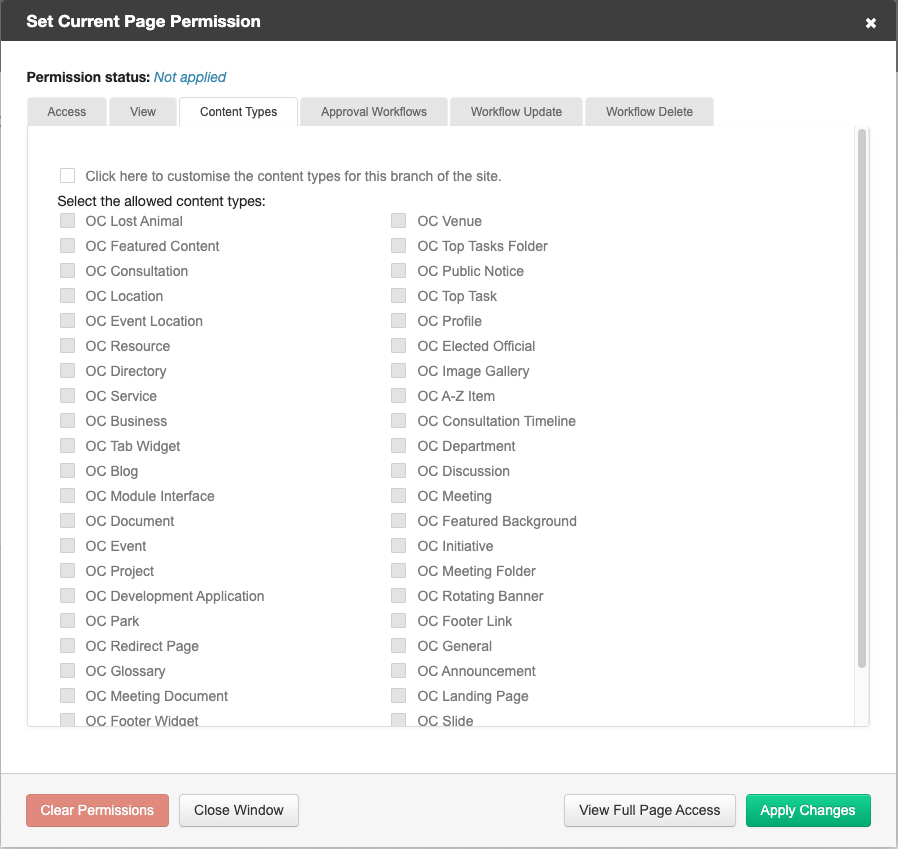 Using Page Permissions – OpenCities