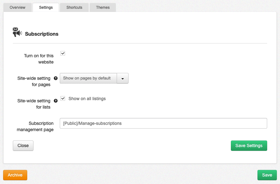 Set Up Subscriptions – OpenCities