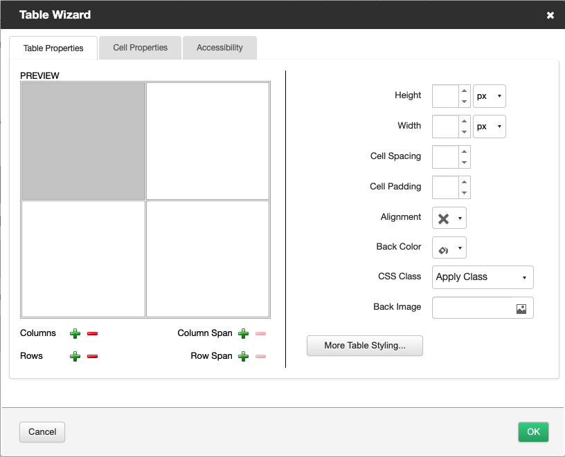 Create an Accessible Table – OpenCities