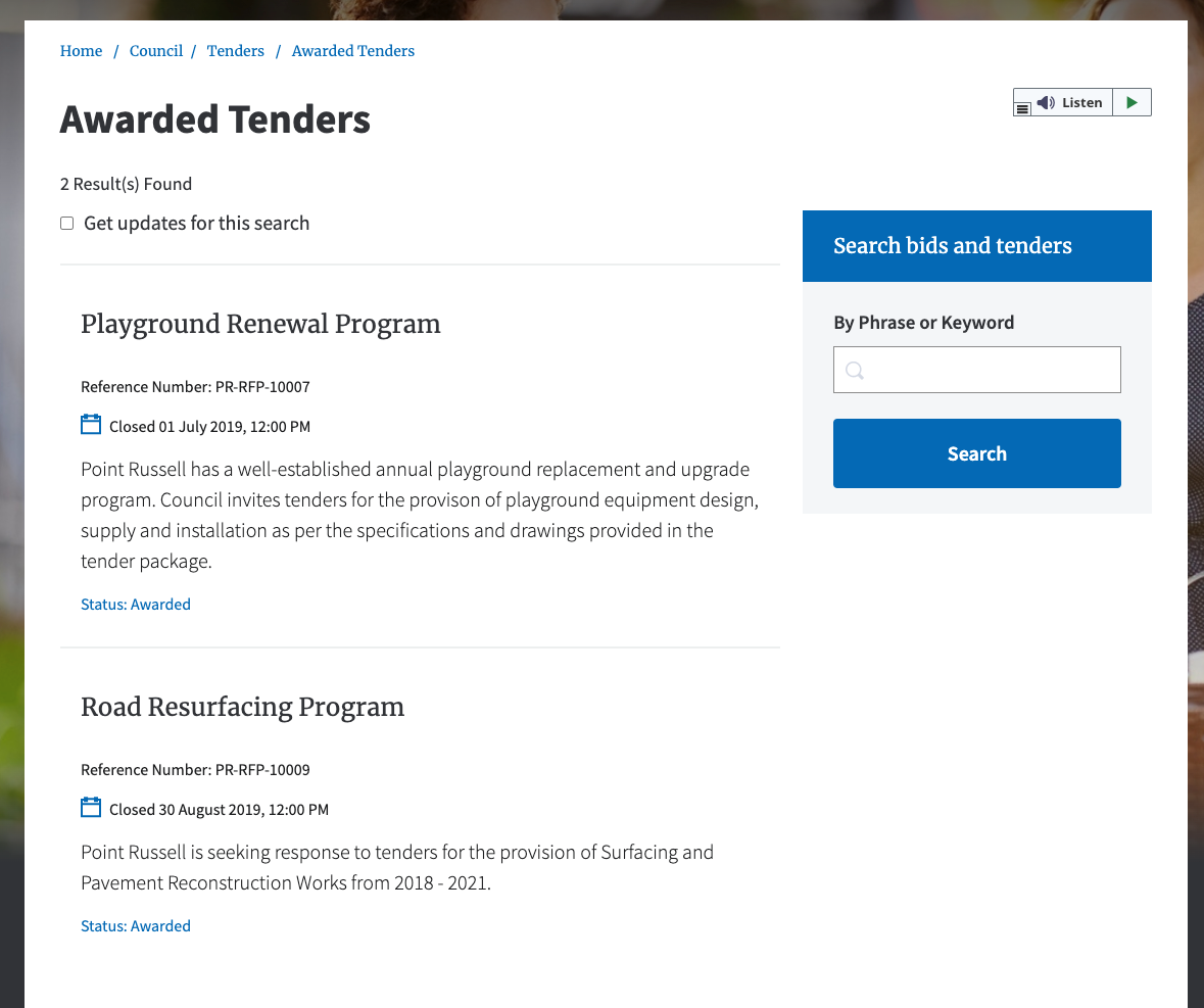 About the Bids and Tenders module – OpenCities