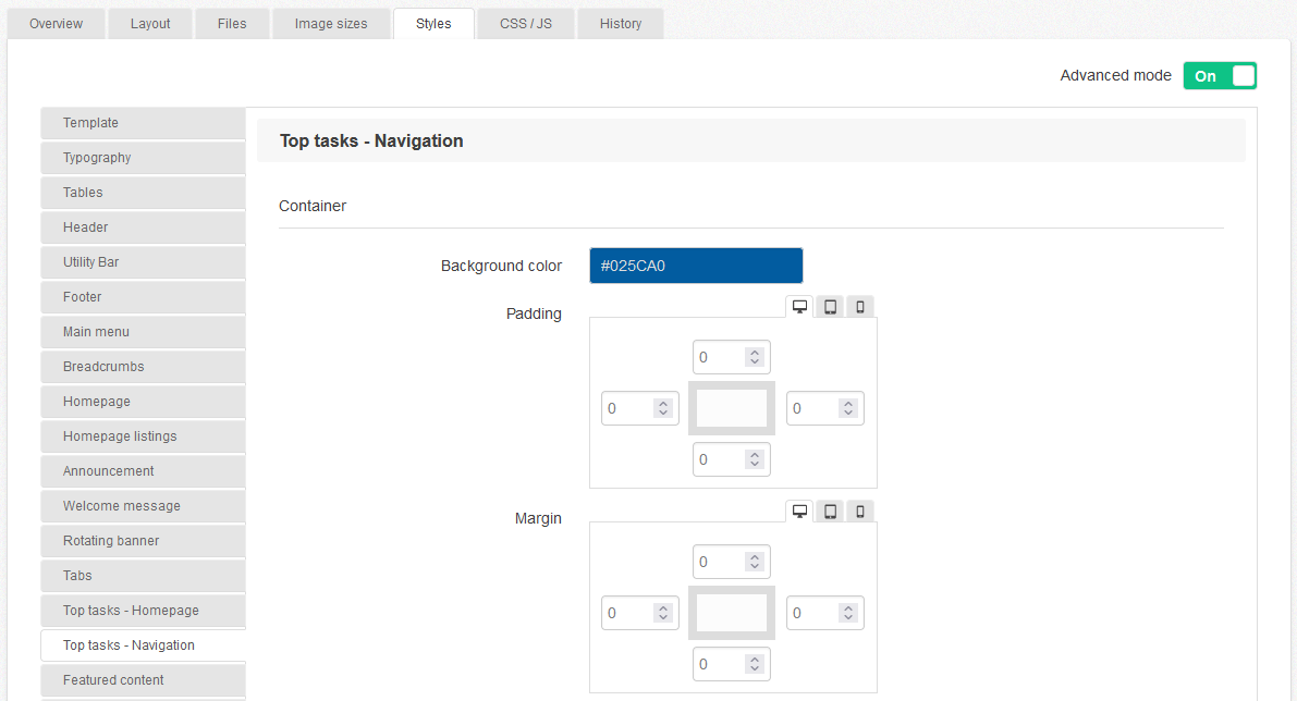 Configure Navigation Menu Top Tasks – OpenCities