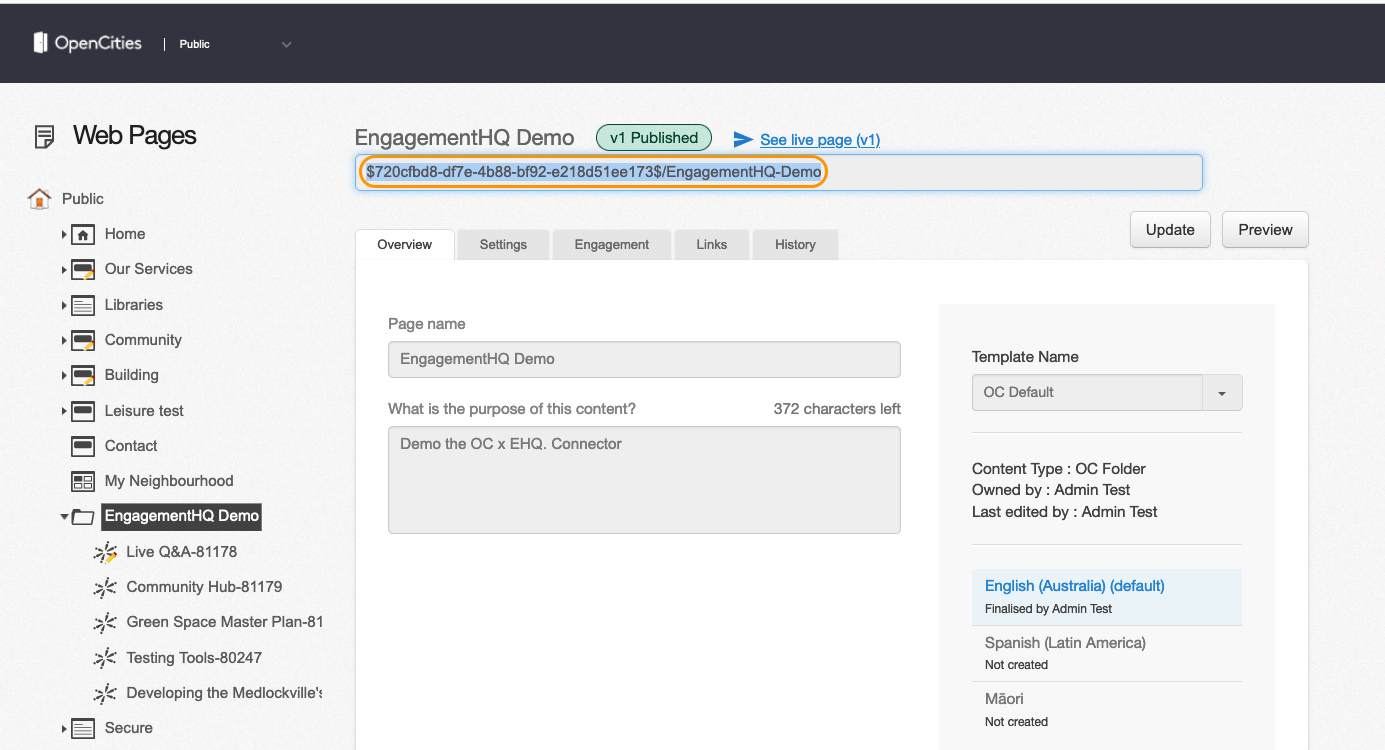 EngagementHQ x OpenCities Connector Setup Guide – OpenCities